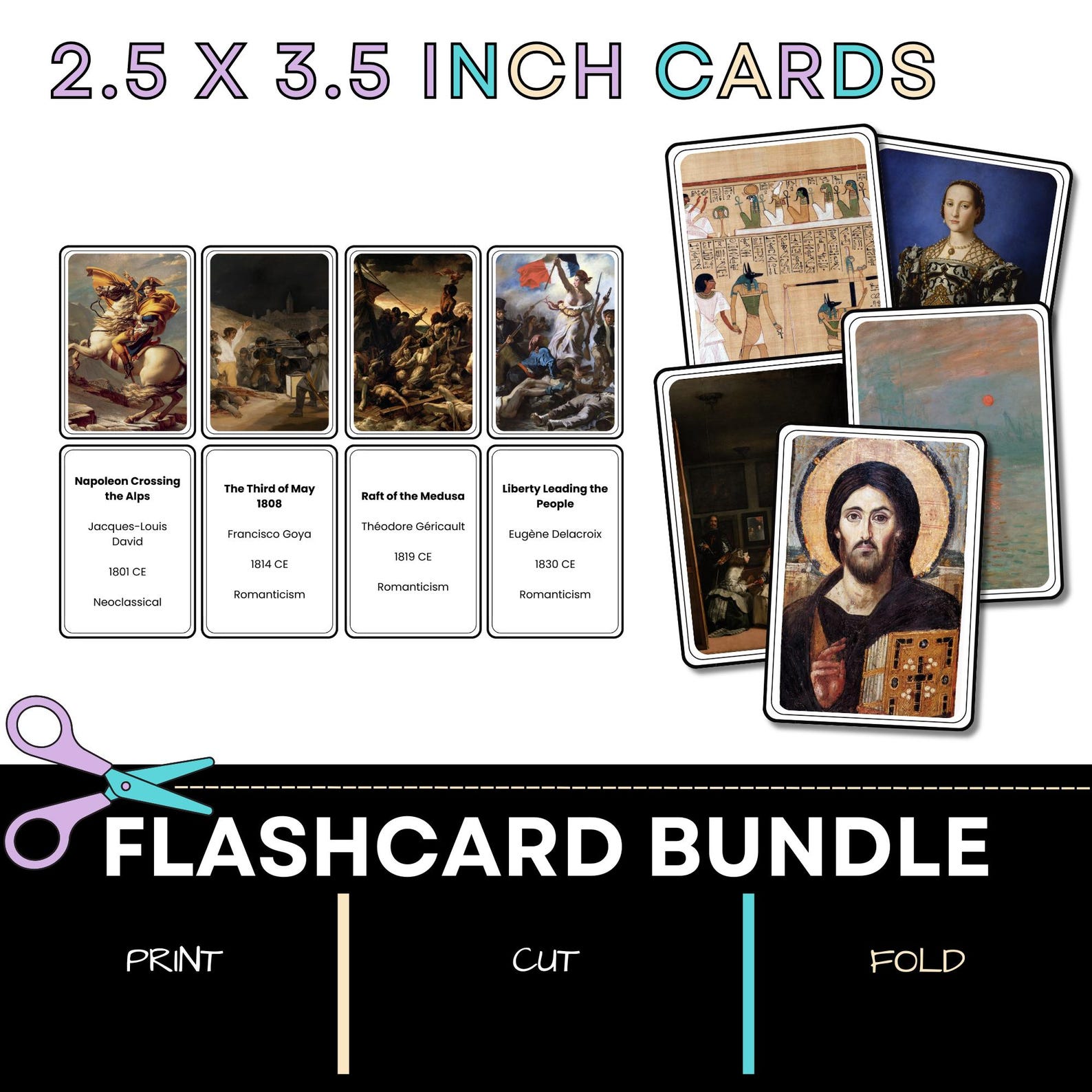 Famous Western Paintings Flashcards Printable | Famous Artworks | Art ...