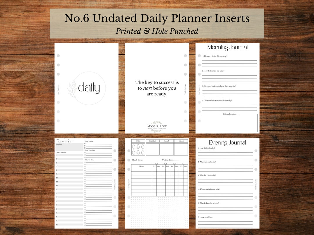 No.6 Undated Daily Planner Insert for A5 6-ring Binders - Etsy
