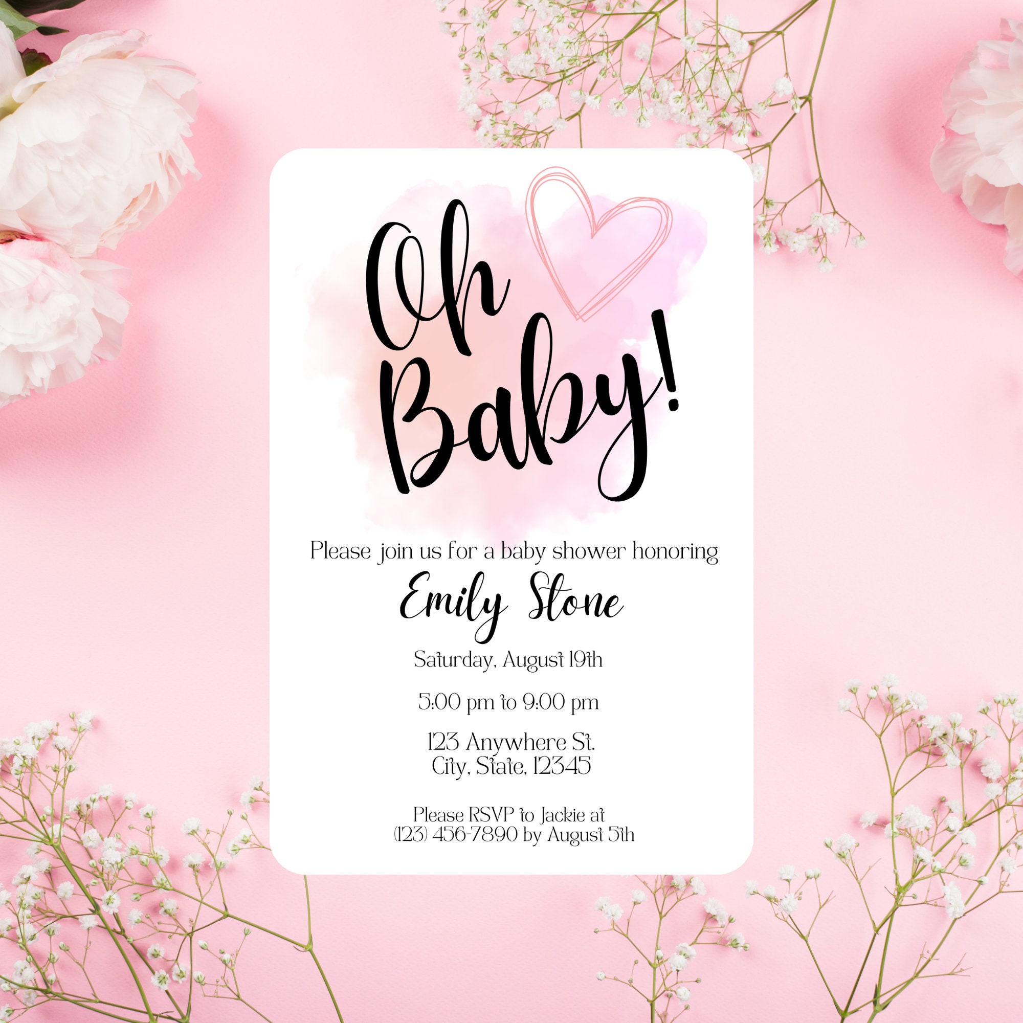 Personalized Baby Shower Invitation Template Customizable - Etsy