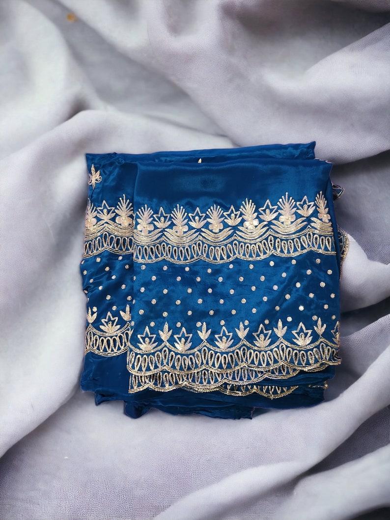 Unstitched. Dark Blue Pure Crepe Suit With Embroidery. - Etsy