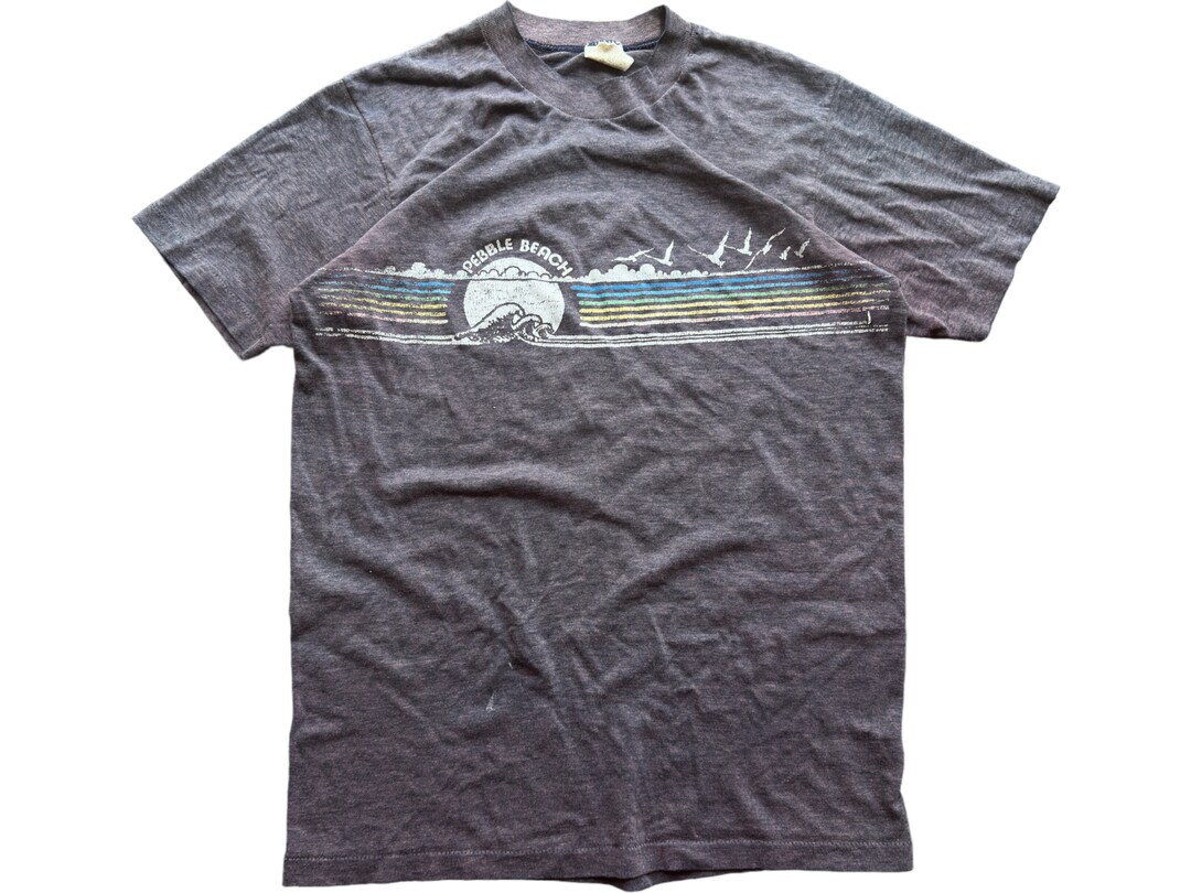 Vintage 1980s VELVA SHEEN Pebble Beach, CA Tourist Vacation Ocean Waves ...
