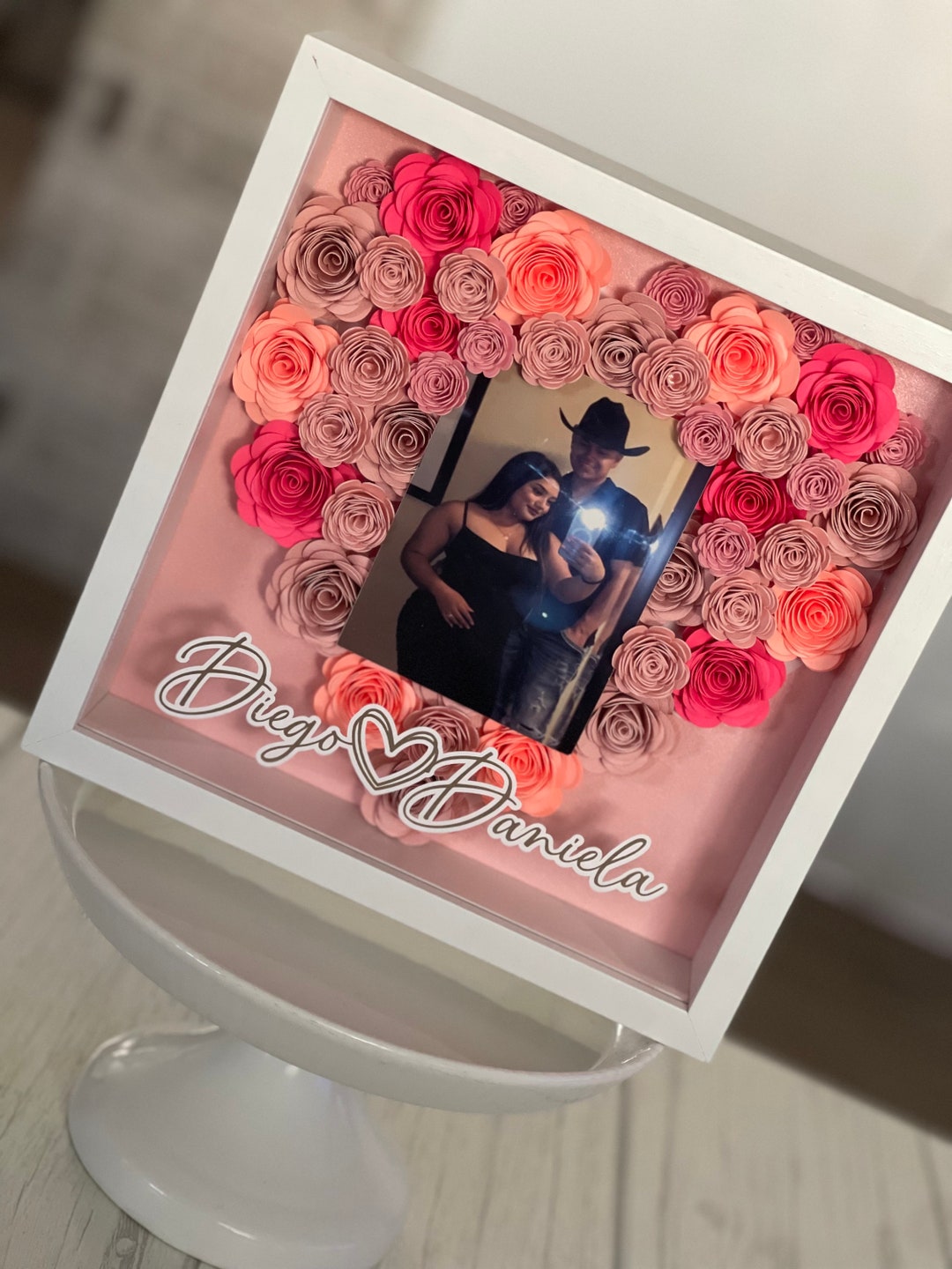 Heart Flower Shadow Box - Etsy