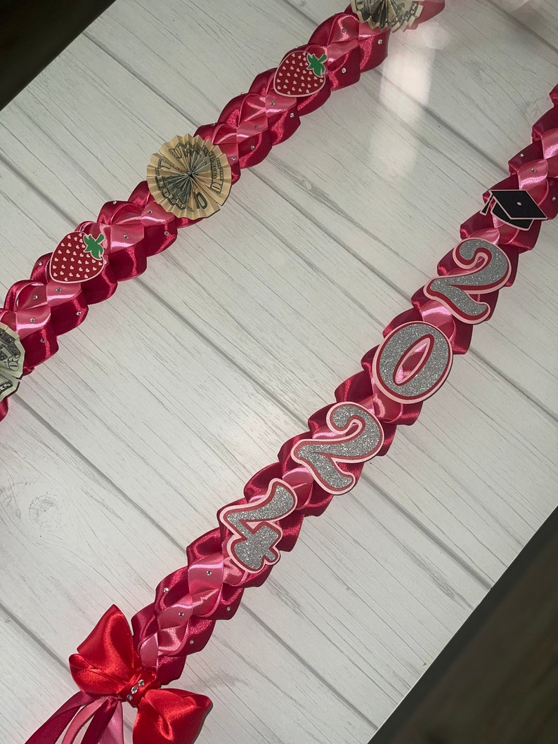 Pink and Red Strawberry Theme Graduation Lei - Etsy