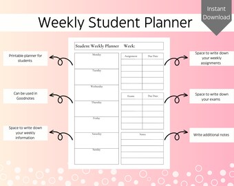 2024-2025 Weekly Student Planner - Etsy