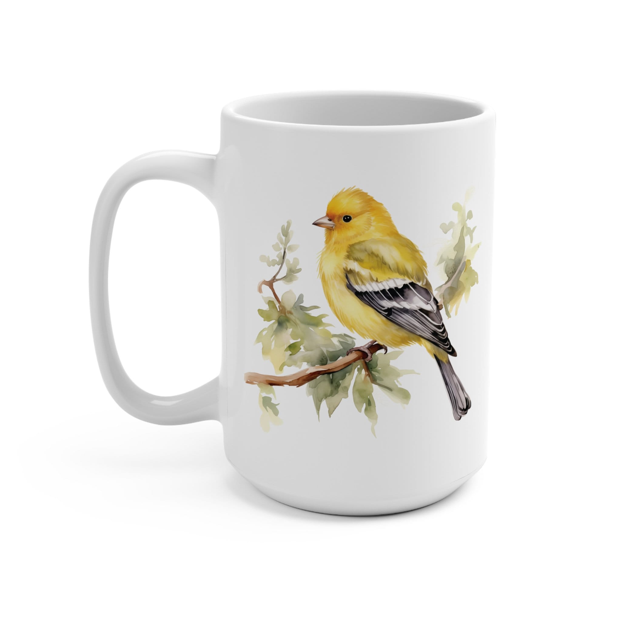 Watercolor Goldfinch Ceramic Mug, Yellow American Goldfinch Coffee Cup ...