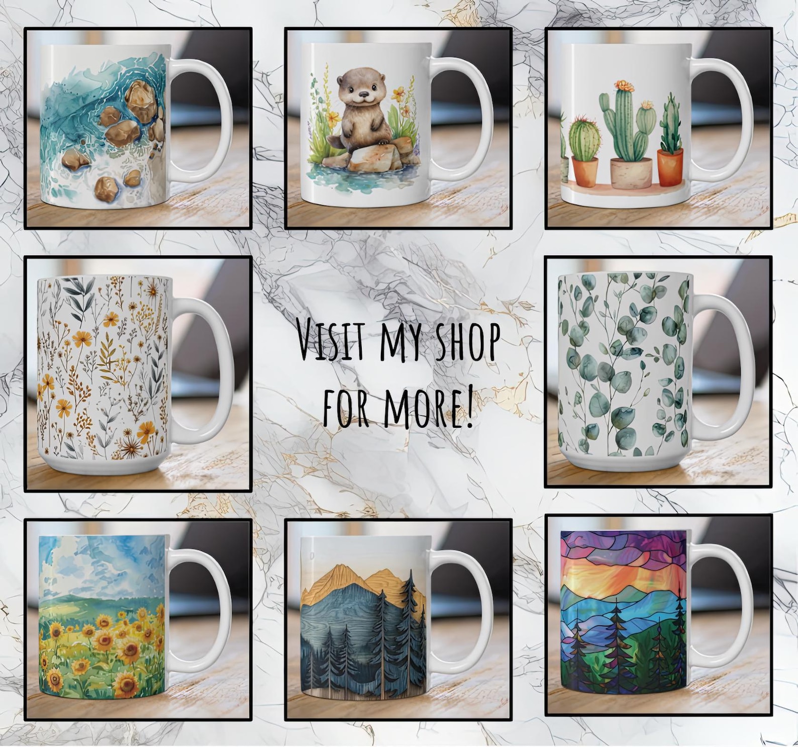 Japanese Koi Pond Ceramic Mug, Beautiful Koi Painting Coffee Cup ...
