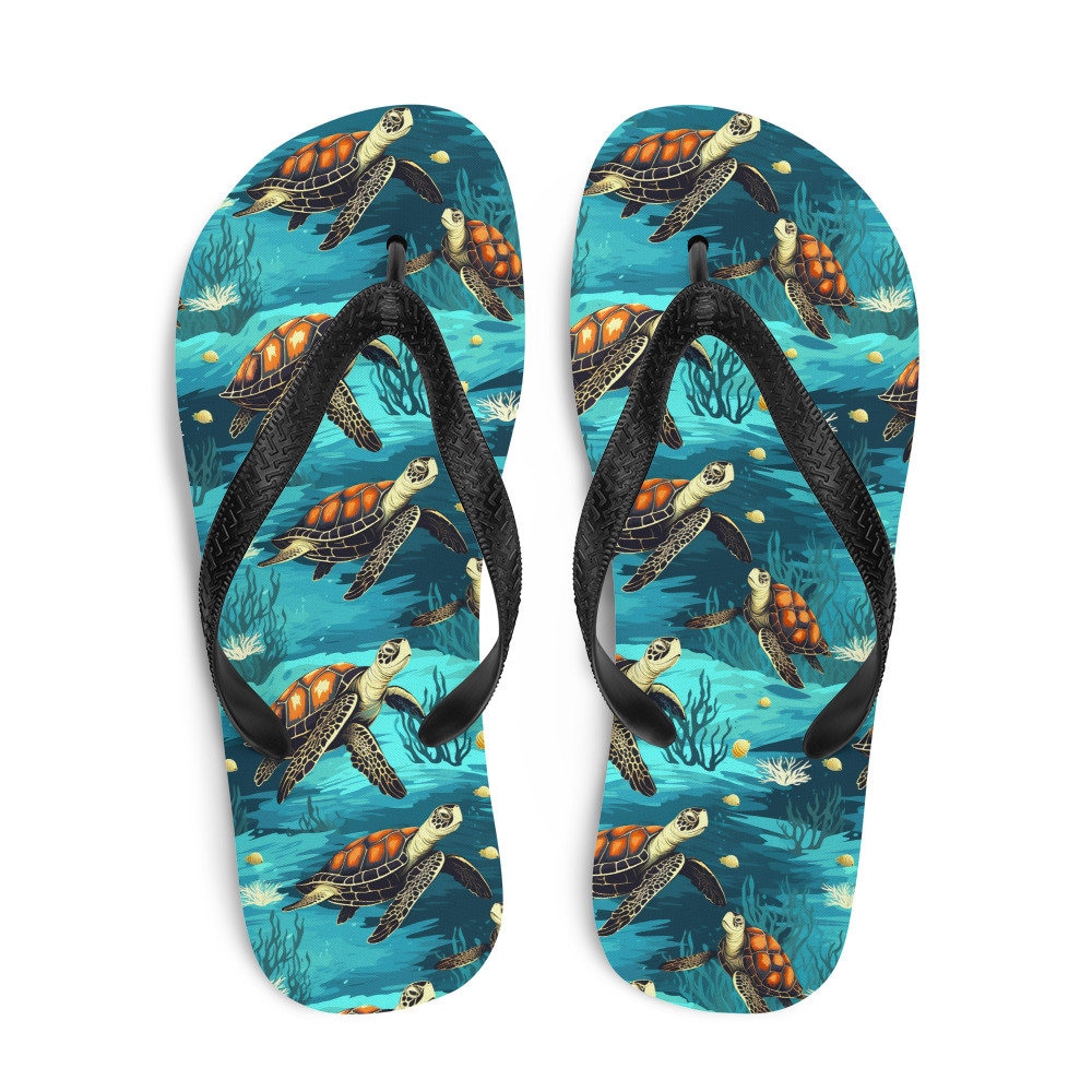 Sea Turtle Flip Flops - Etsy