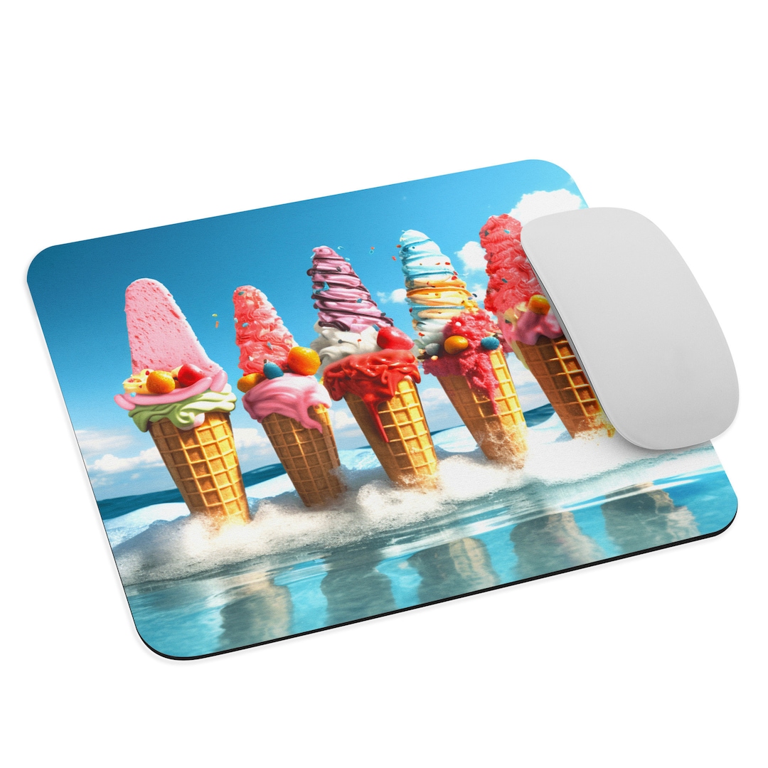Surf's up Ice Cream Delight Mouse Pad, Beachy Accessory, Desk Decor ...