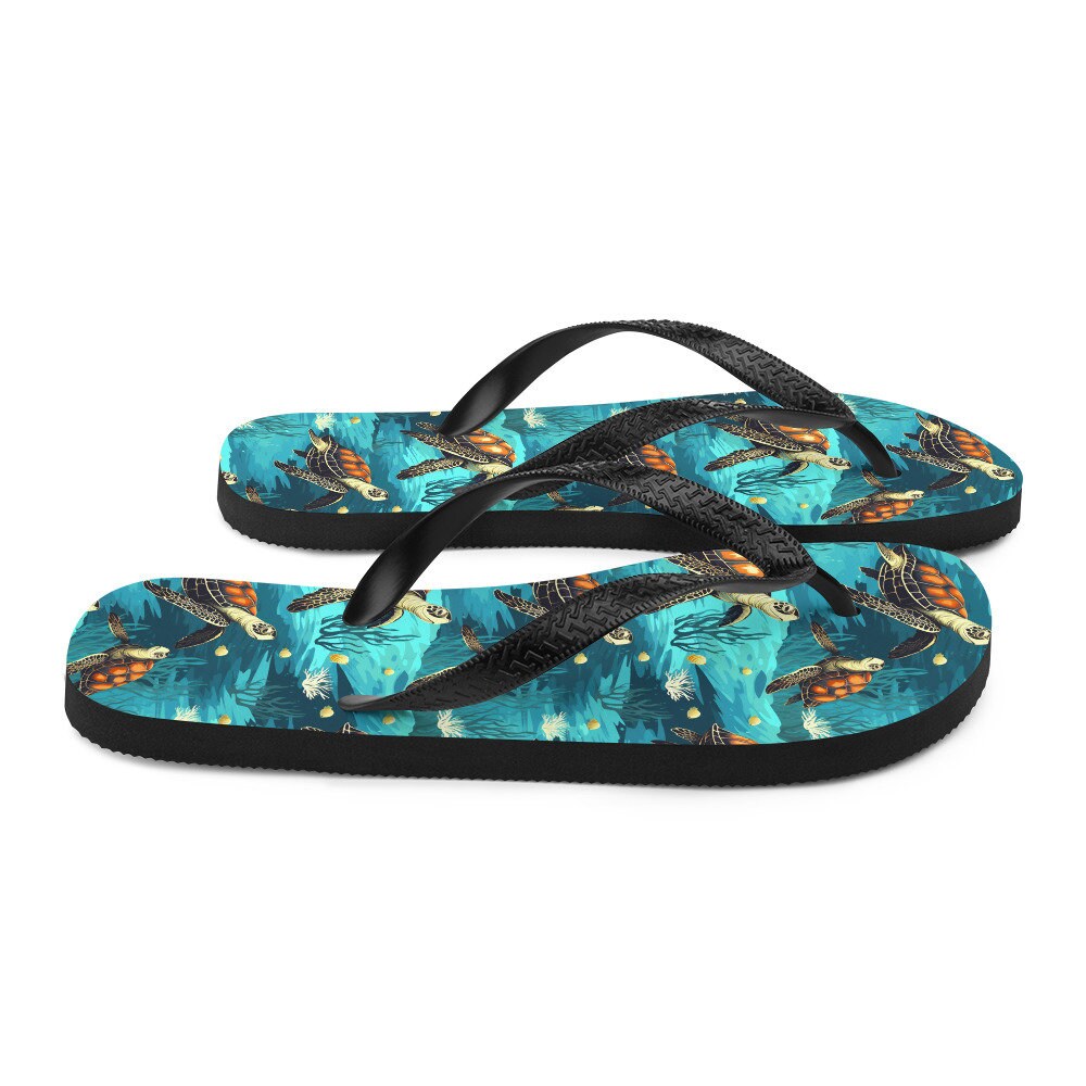 Sea Turtle Flip Flops - Etsy