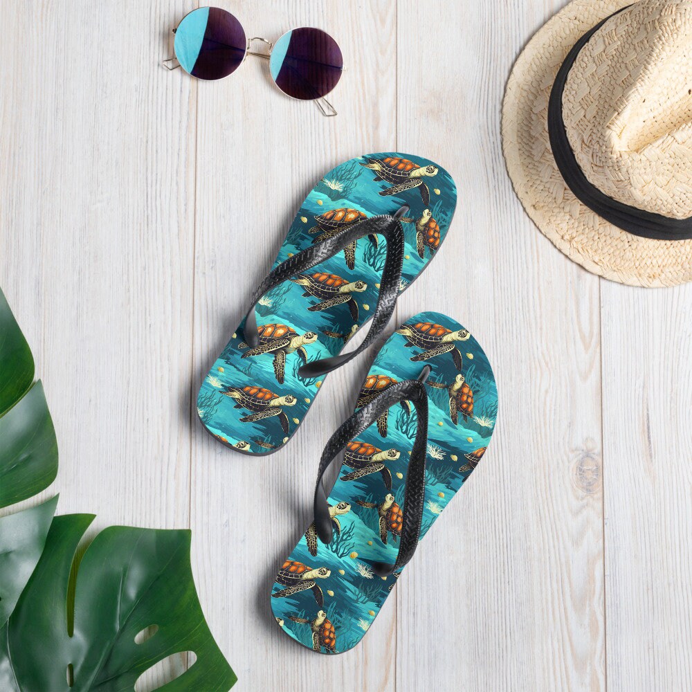 Sea Turtle Flip Flops - Etsy
