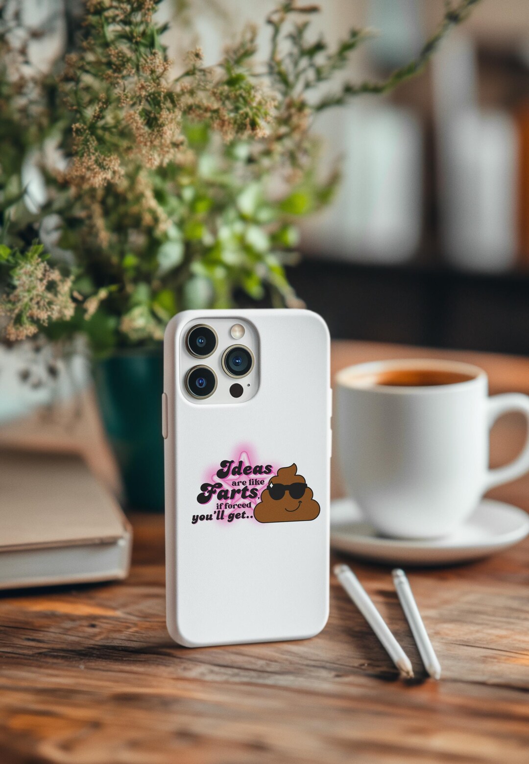 Ideas Are Like Farts Sticker, Poop Humor Sticker, Funny Sticker for ...