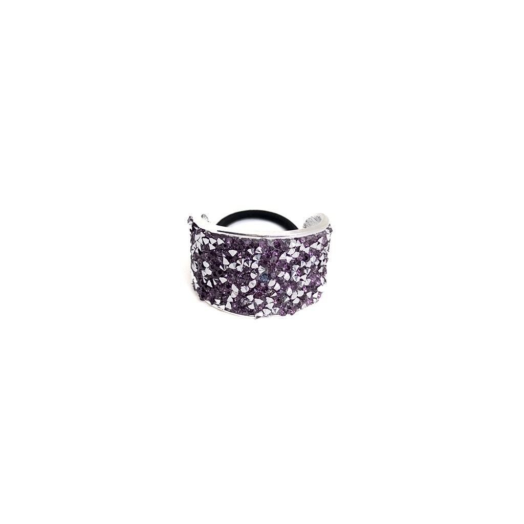 Rhinestone Encrusted Silver Metal Ponytail Cuff - Hair Tie - Ponytail ...