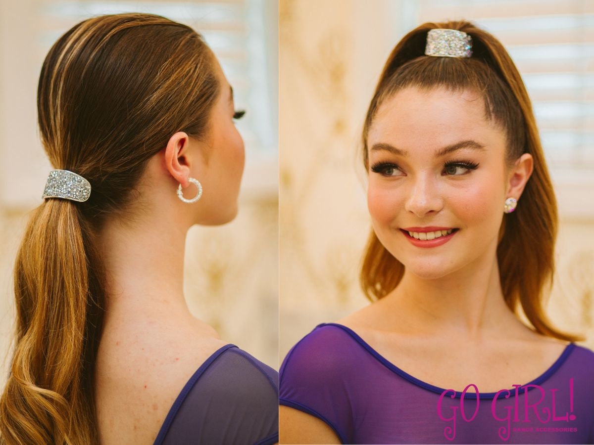 Rhinestone Encrusted Silver Metal Ponytail Cuff Modern Hair Cuff, Metal ...