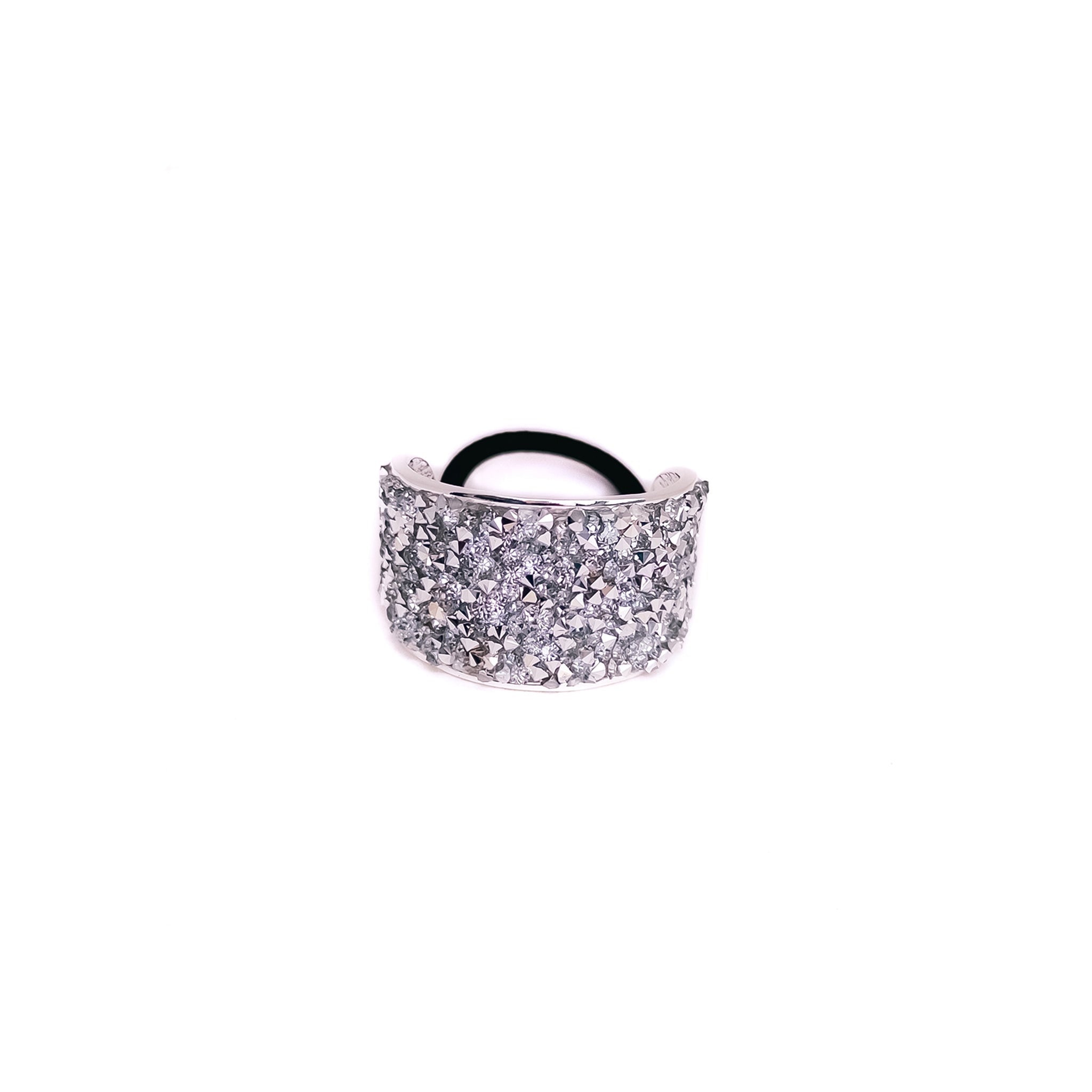 Rhinestone Encrusted Silver Metal Ponytail Cuff - Hair Tie - Ponytail ...