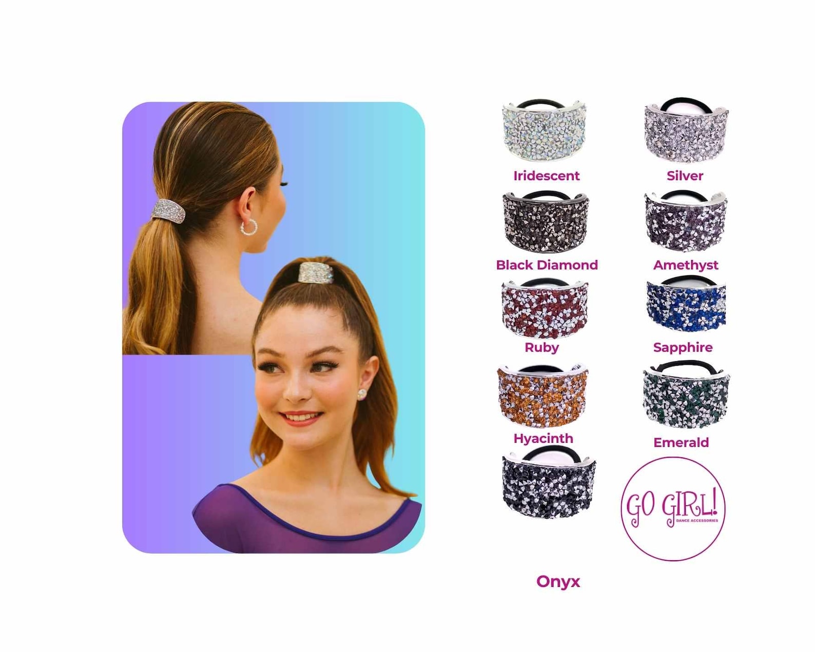 Rhinestone Encrusted Silver Metal Ponytail Cuff; Modern Hair Cuff ...