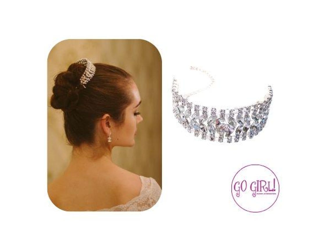 Bun Wrap Crown "regal Baguette"- Bun Crown, Bun Size Tiara, Bun Tiara ...