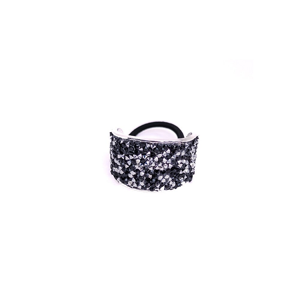 Rhinestone Encrusted Silver Metal Ponytail Cuff - Hair Tie - Ponytail ...