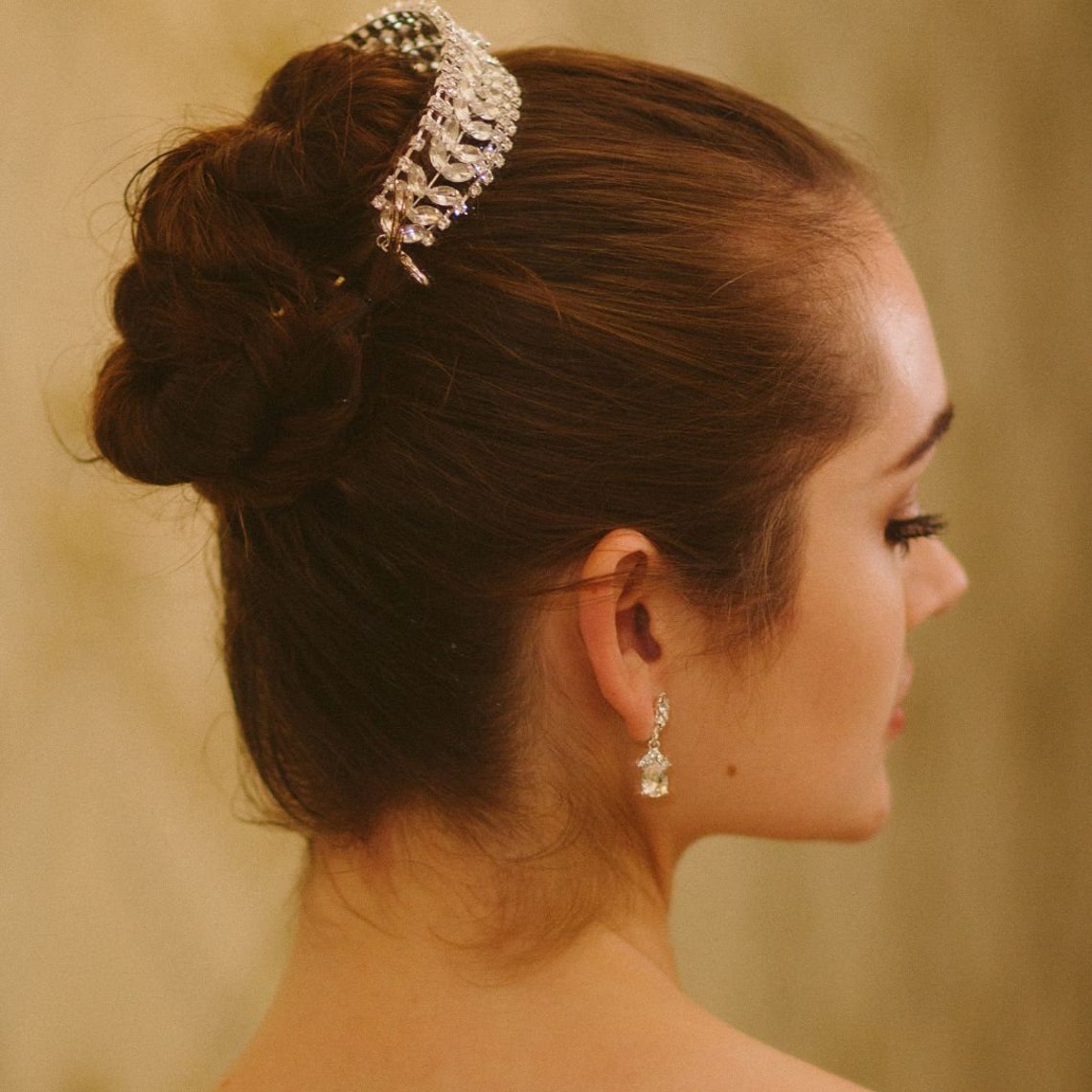 Bun Wrap Crown "regal Baguette"- Bun Crown - Bun Size Tiara - Bun Tiara ...