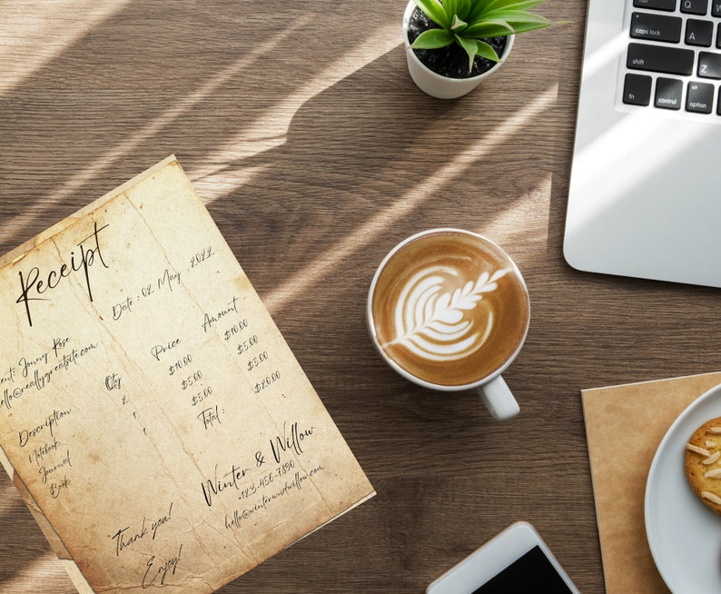 Handwritten Receipt Template | Invoice Template | Editable | Printable ...