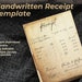 Vintage Receipt Template | Invoice Template | Editable | Printable ...