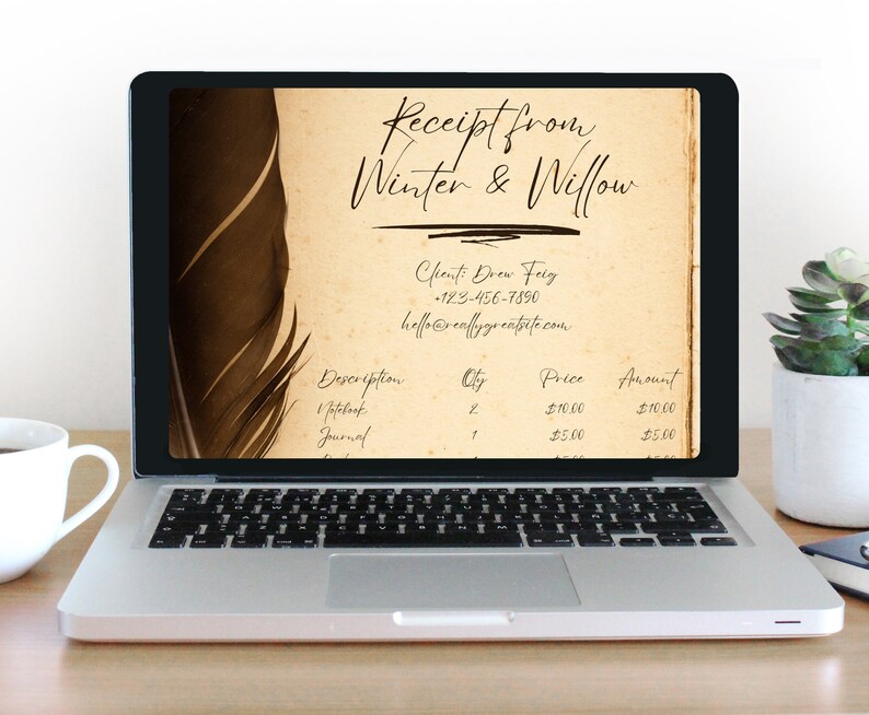 Vintage Receipt Template | Invoice Template | Editable | Printable ...