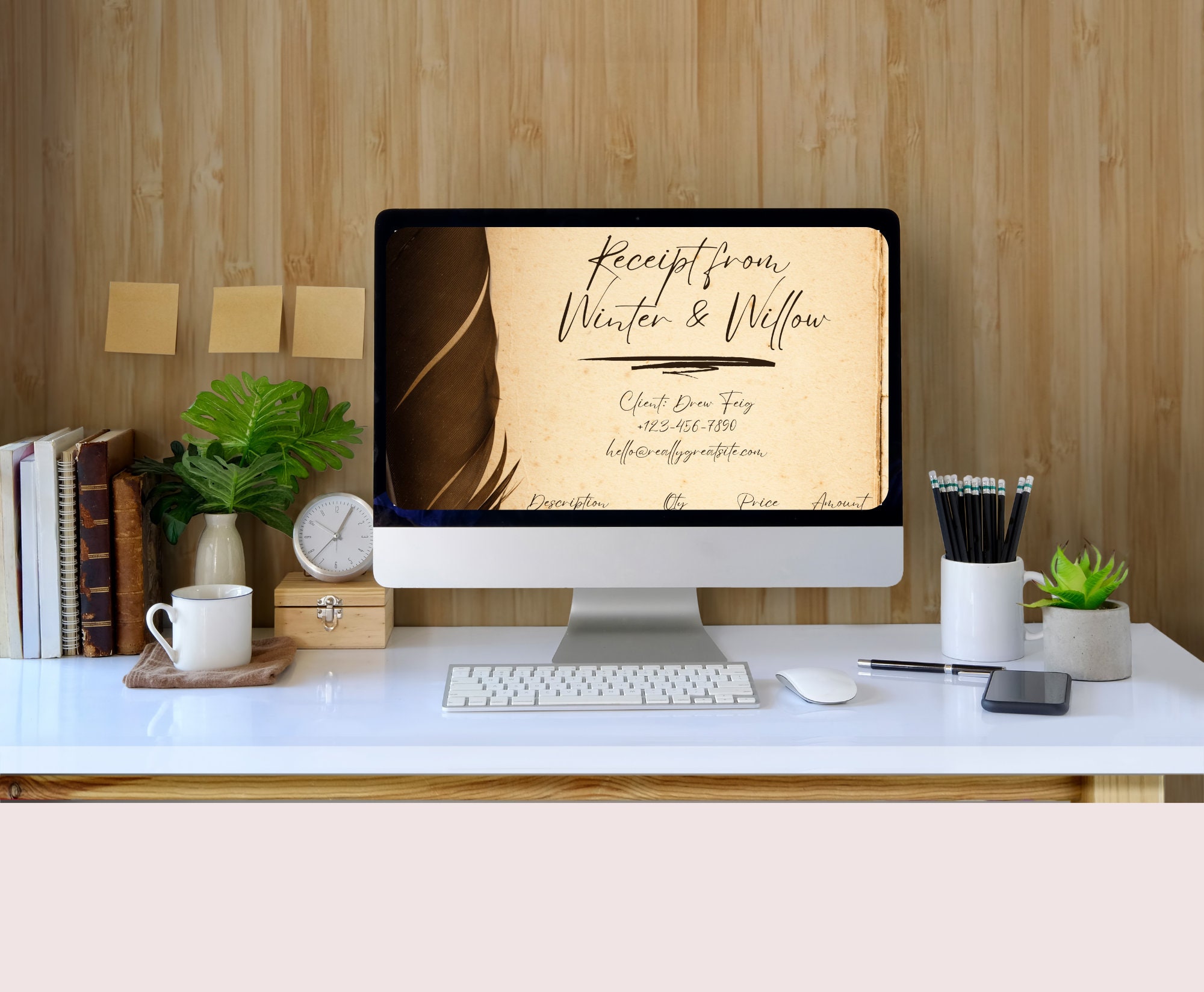 Vintage Receipt Template | Invoice Template | Editable | Printable ...