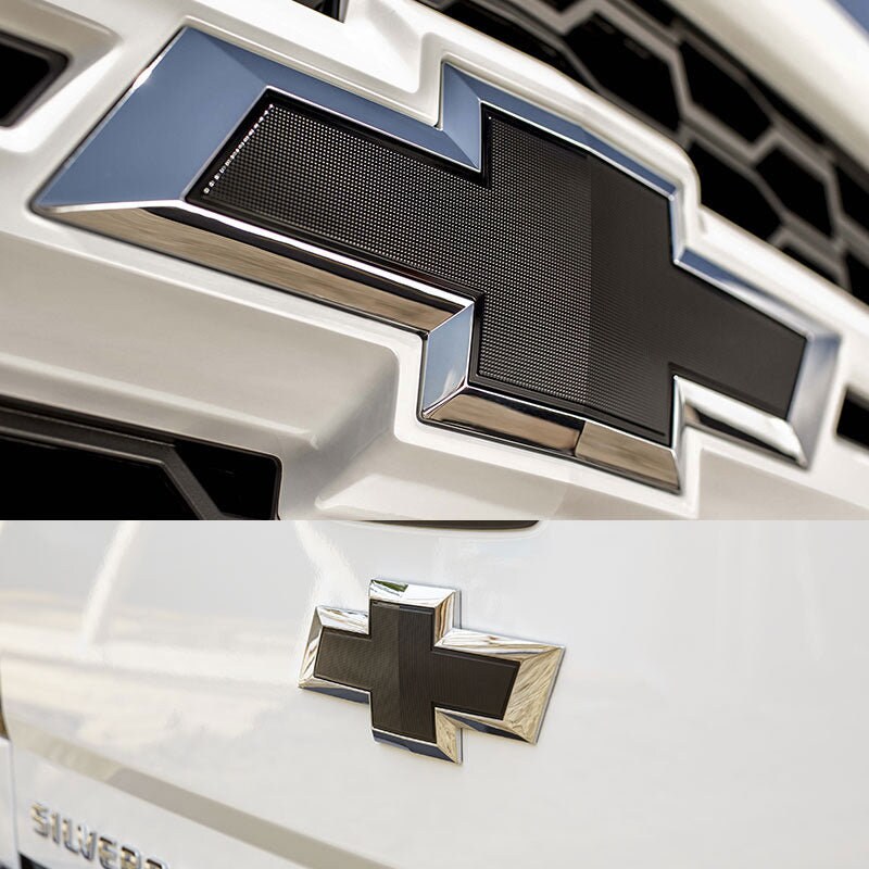 2014-2019 Chevy Silverado 1500 Black/chrome Bowtie Badges Grille ...