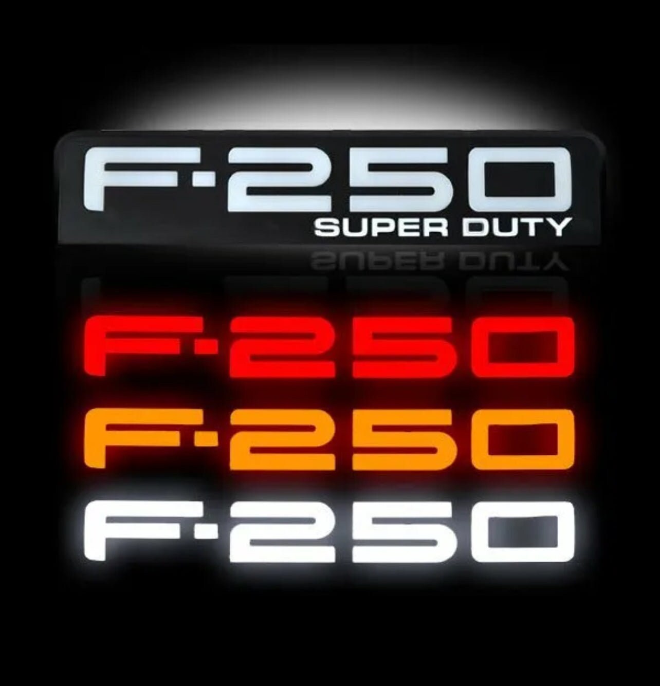 2008-2010 Ford F250 LED ILLUMINATED Fender Emblems in Black or Chrome ...