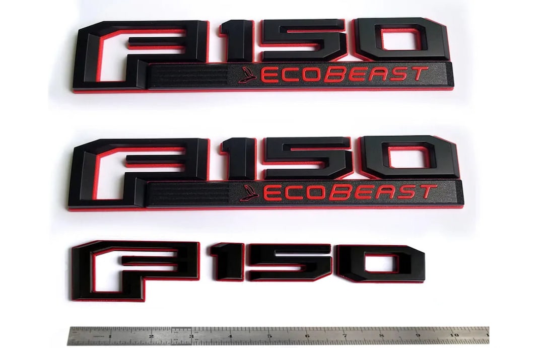 2015-2018 3x OEM F150 Ecobeast Emblems Ecoboost Badges Chrome/black ...