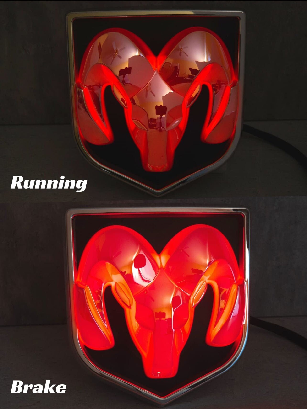 2009-2018 Dodge Ram Led Lighted Tailgate Emblem black or Chrome Finish ...