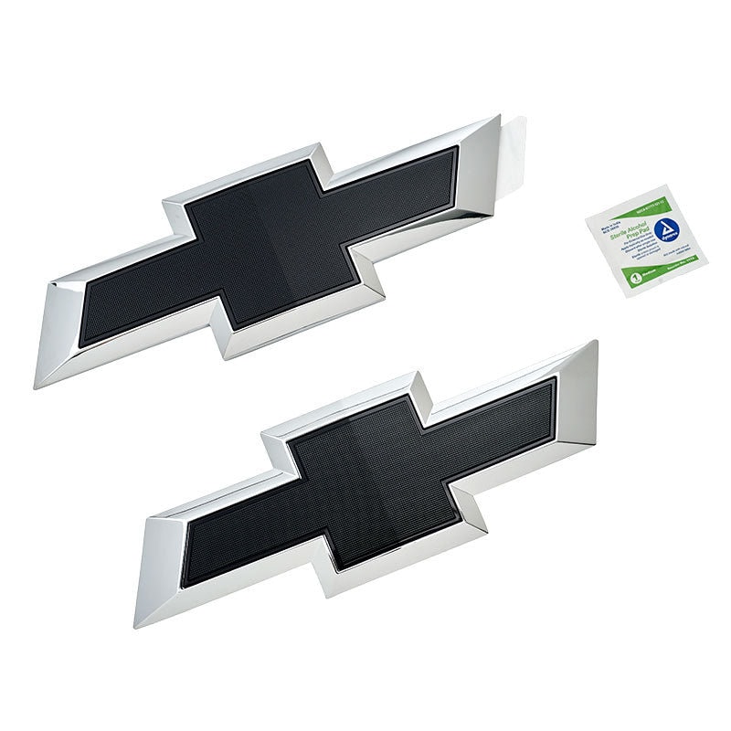 2014-2019 Chevy Silverado 1500 Black/chrome Bowtie Badges Grille ...