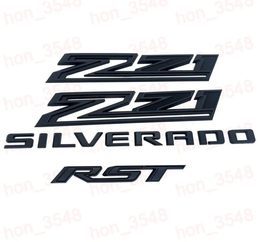 4pc 2019-2024 Matte Black Chevrolet Silverado RST Z71 Emblem Nameplate ...