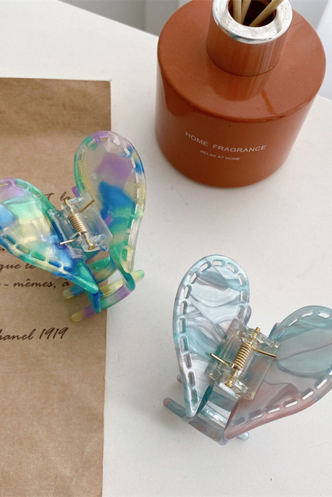 Mermaidcore Heart Marble Effect Summer Hair Claw for Women - Etsy