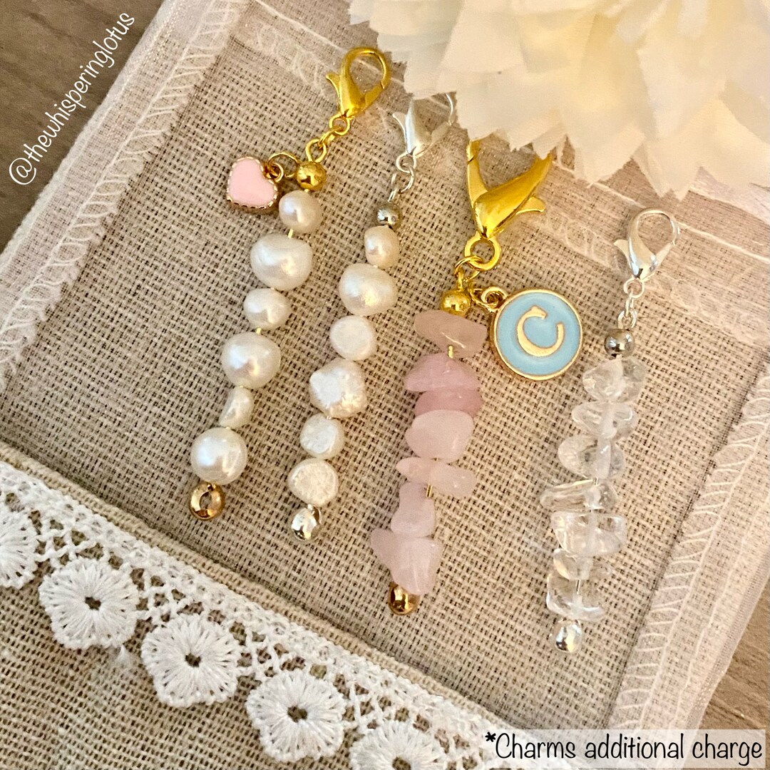 Custom Crystal Gemstone Chip Planner Charm | Purse Charm | Keychain ...