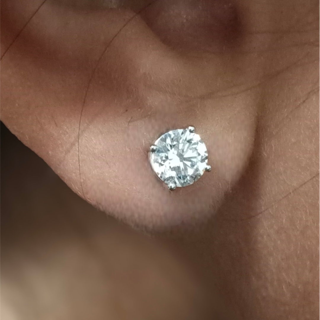 1 Ct Diamond Earrings, 14kt Gold Lab Grown Diamond Earrings, 1 Ct Each ...