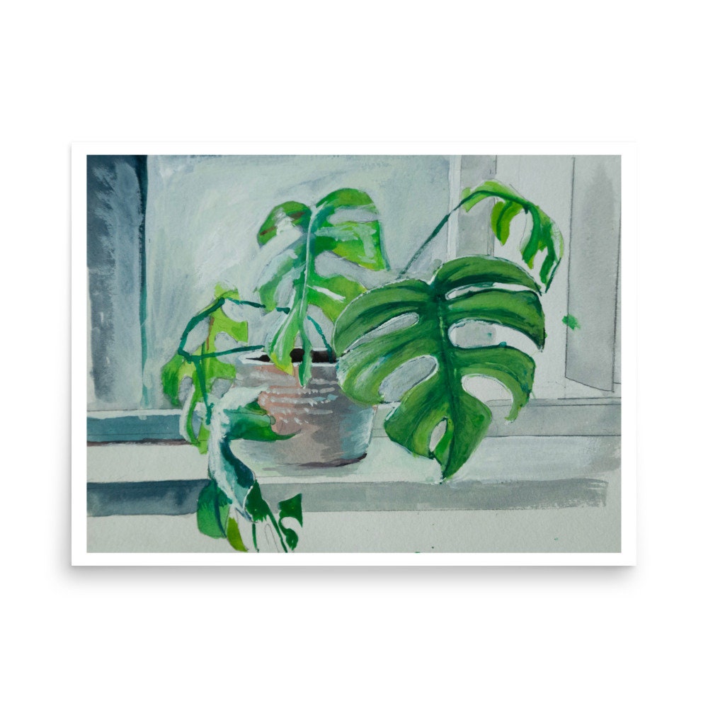 Monstera Watercolor Painting Print - Etsy