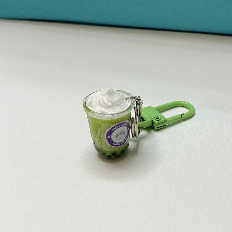 Matcha Milk Tea | Boba Bubble Tea | Mini Drink Keychain - Etsy