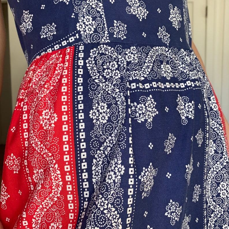 70s Patchwork Bandana Print Maxi Dress - Etsy