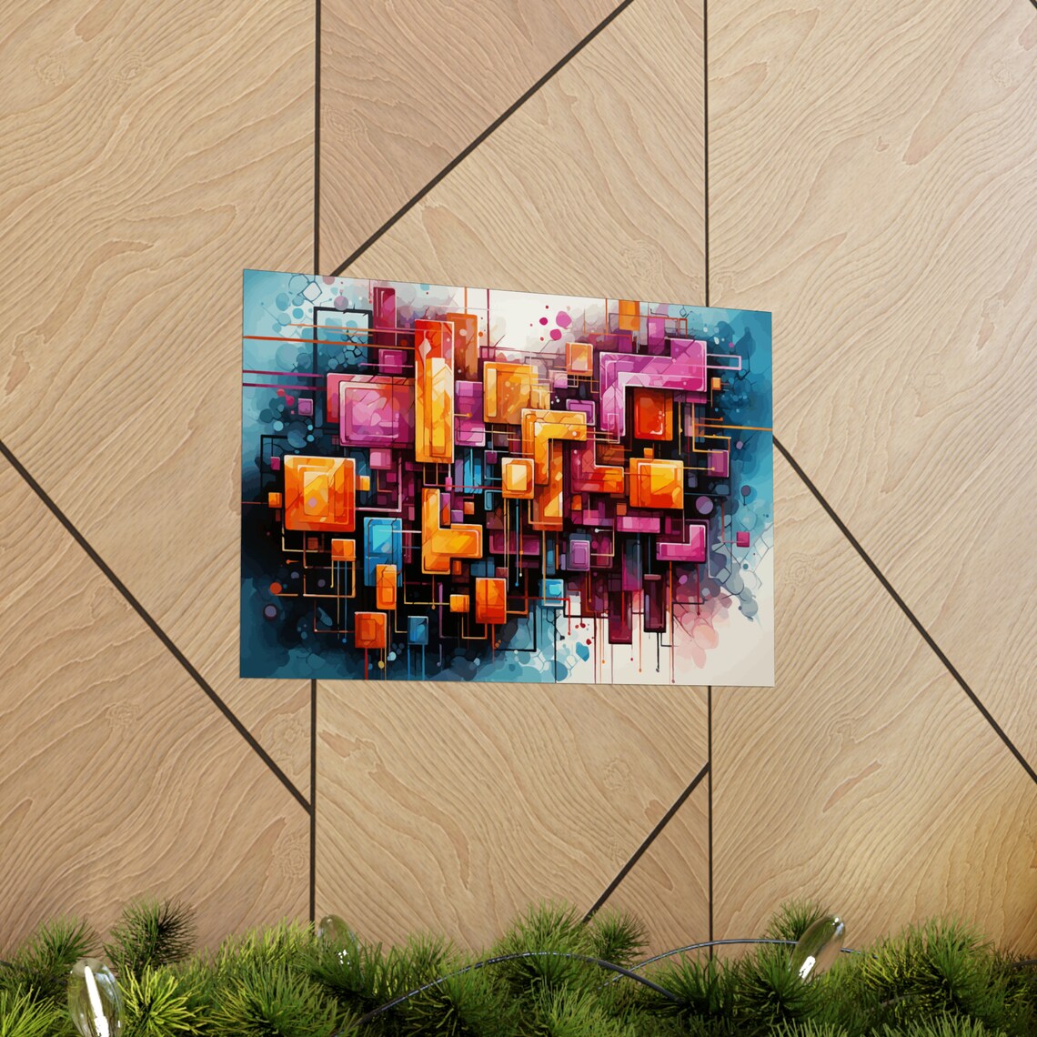 Geometric Graffiti Blocks Cubes Shapes Abstract Wall Art Poster - Etsy