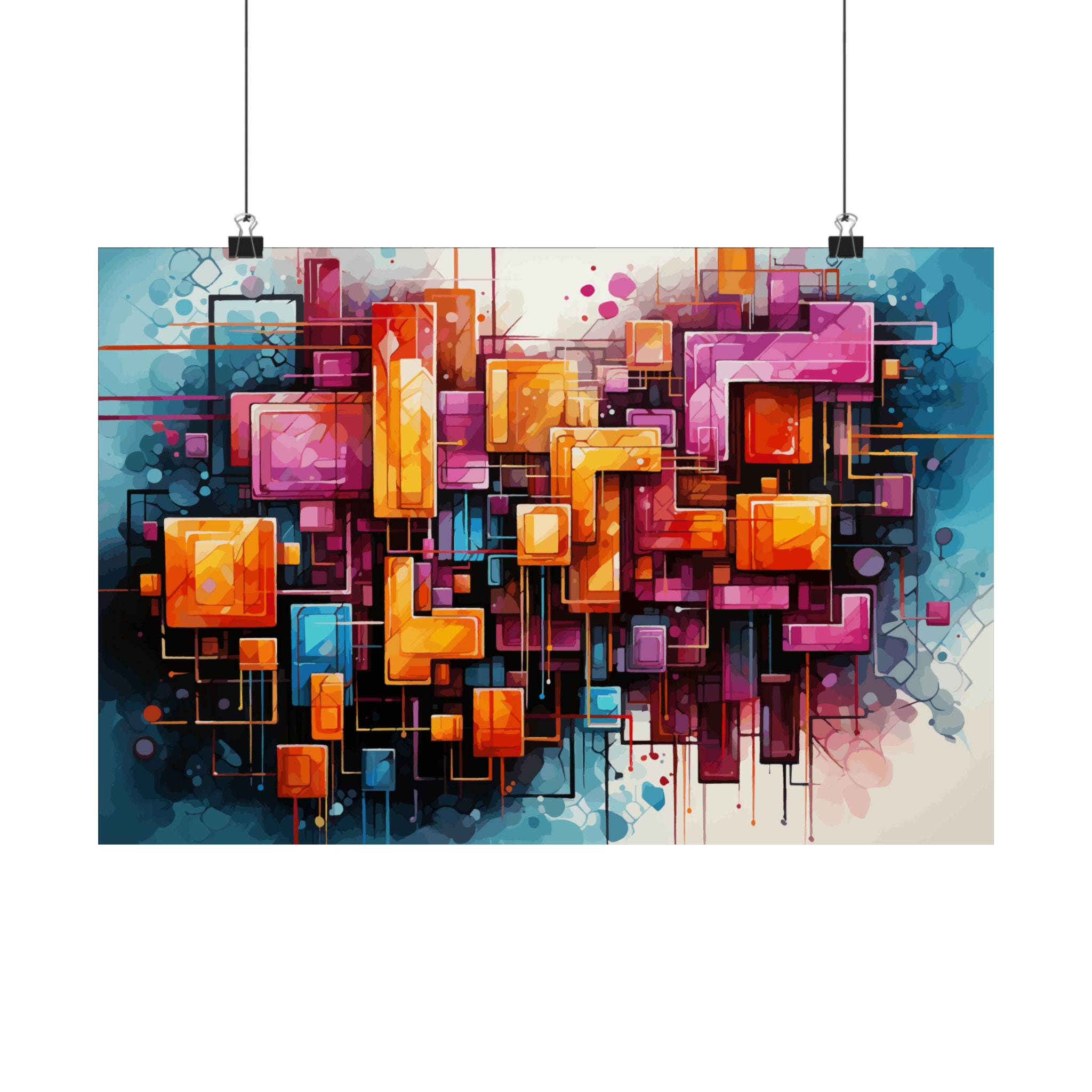Geometric Graffiti Blocks Cubes Shapes Abstract Wall Art Poster - Etsy