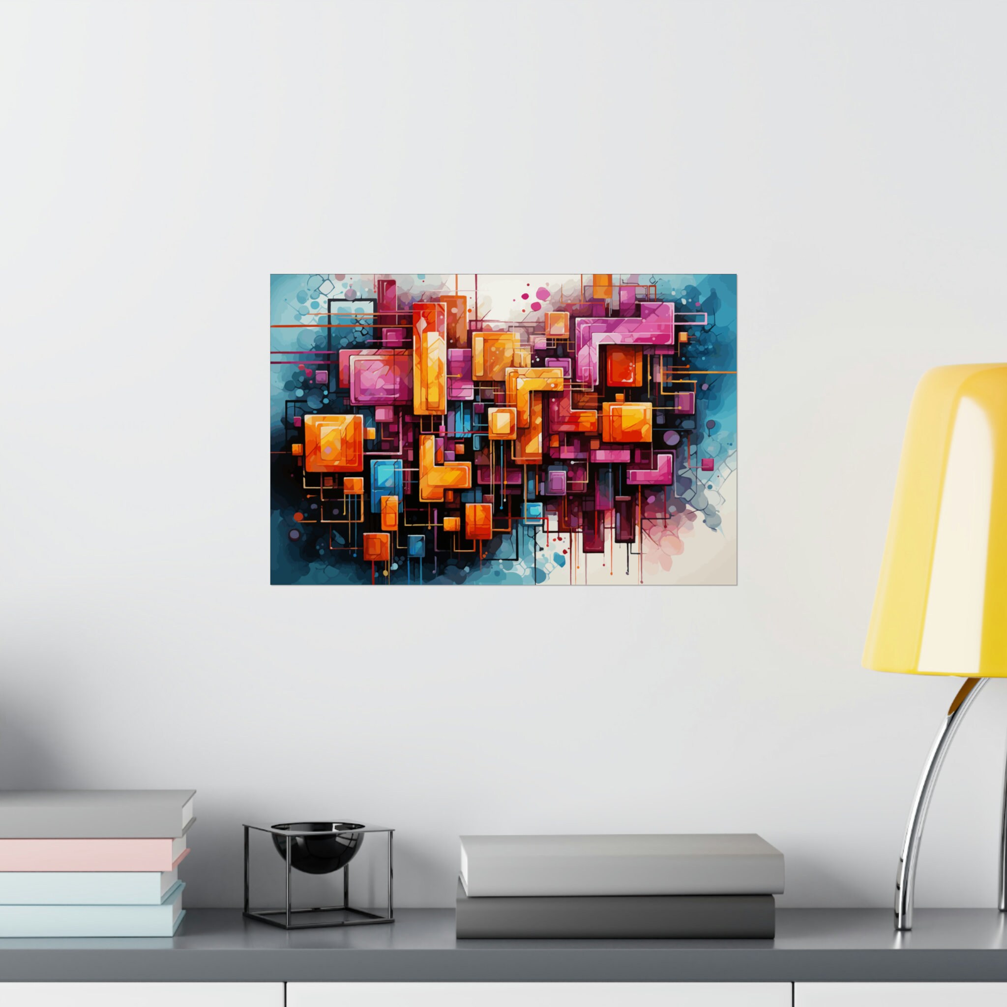 Geometric Graffiti Blocks Cubes Shapes Abstract Wall Art Poster - Etsy