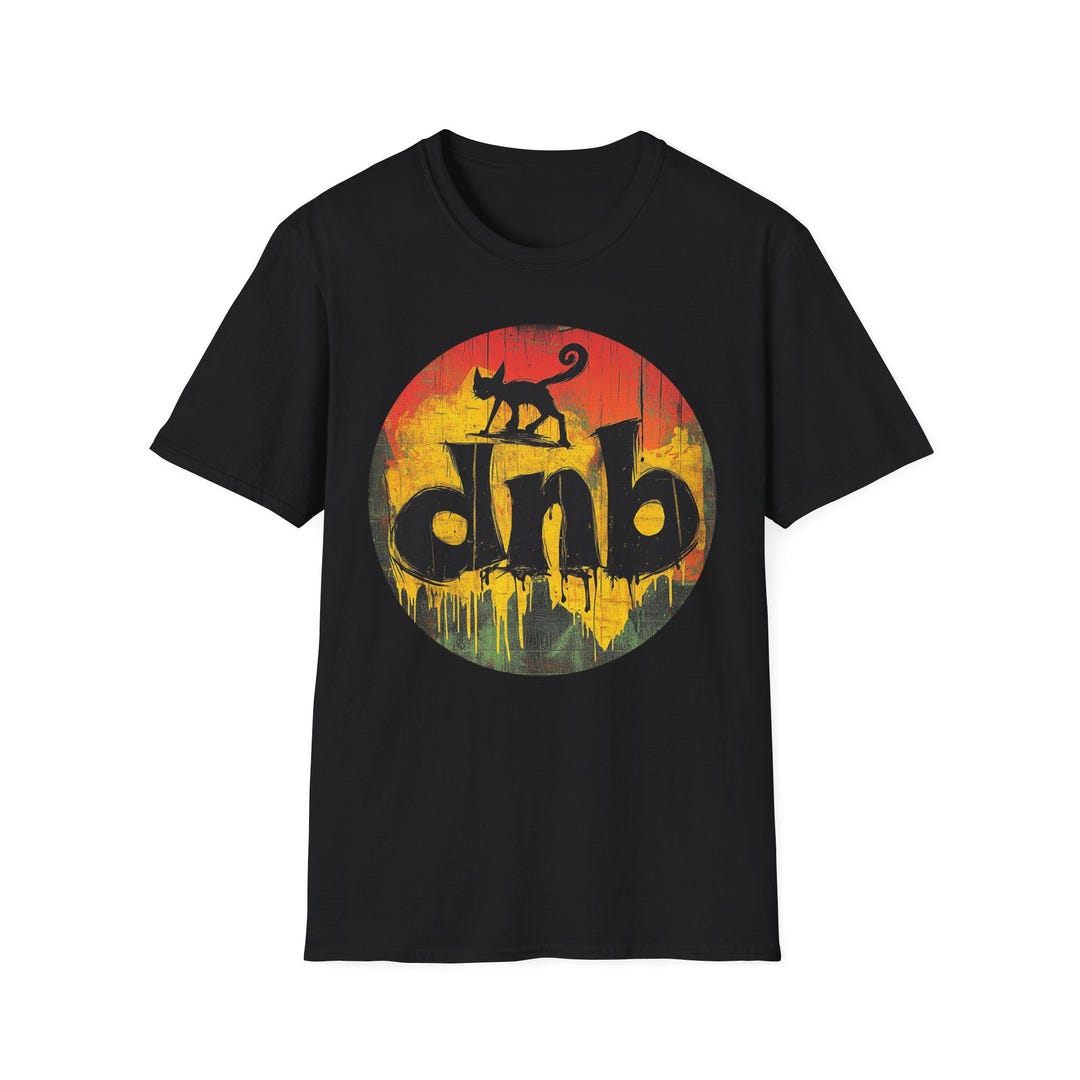 Black Cat Dnb Kitten Drum and Bass Kitty Junglist Tees Underground ...