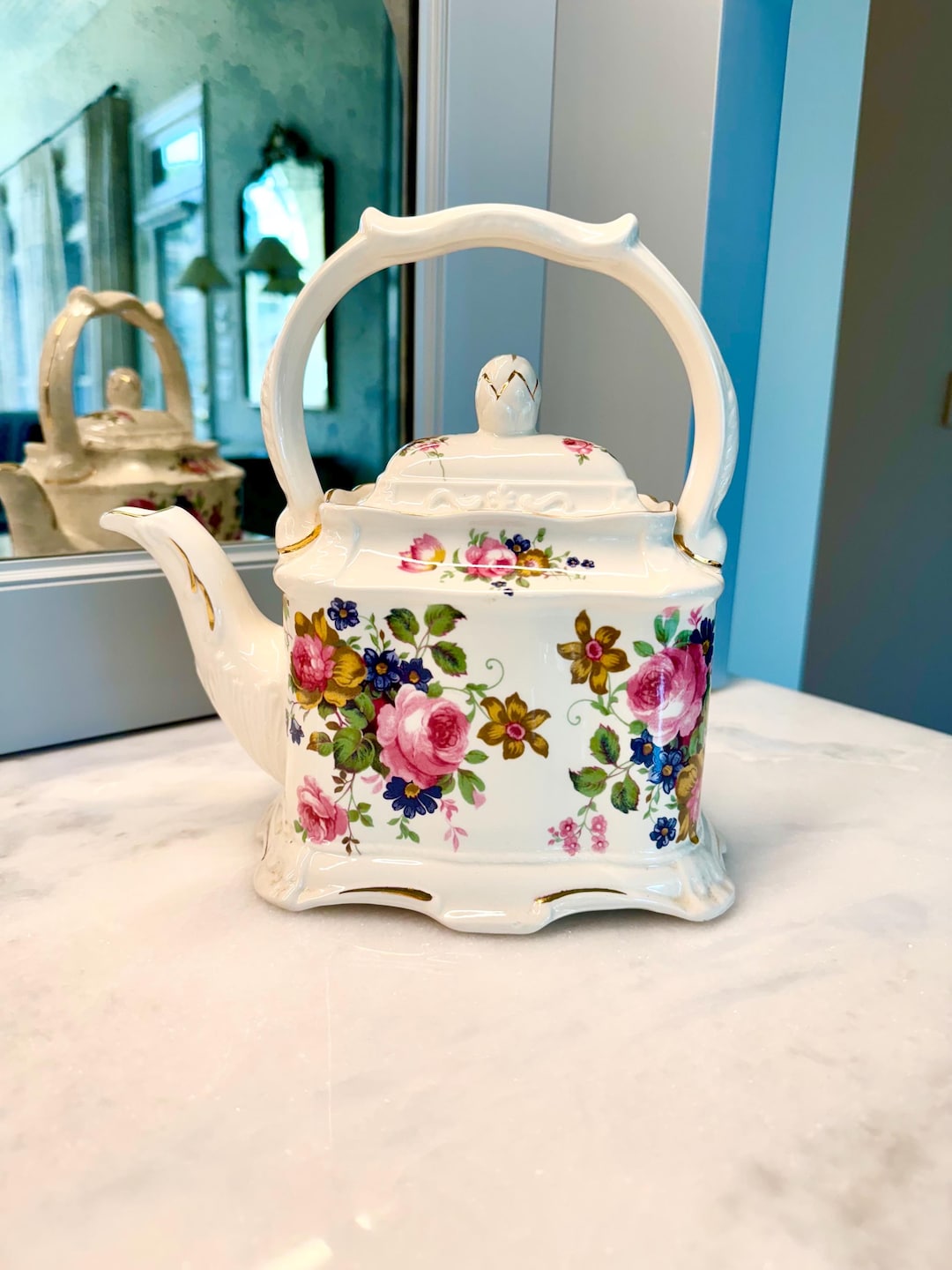 Crown Dorset Staffordshire England Roses Designed Teapot - Etsy