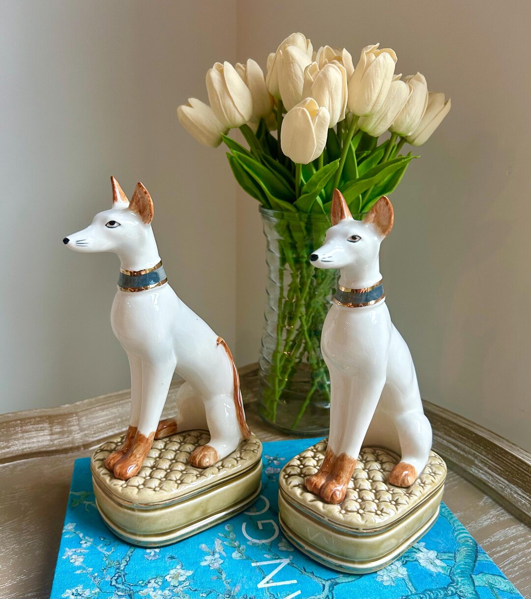 Ceramic Whippet Porcelain Dogs Andrea by Sadek - Etsy
