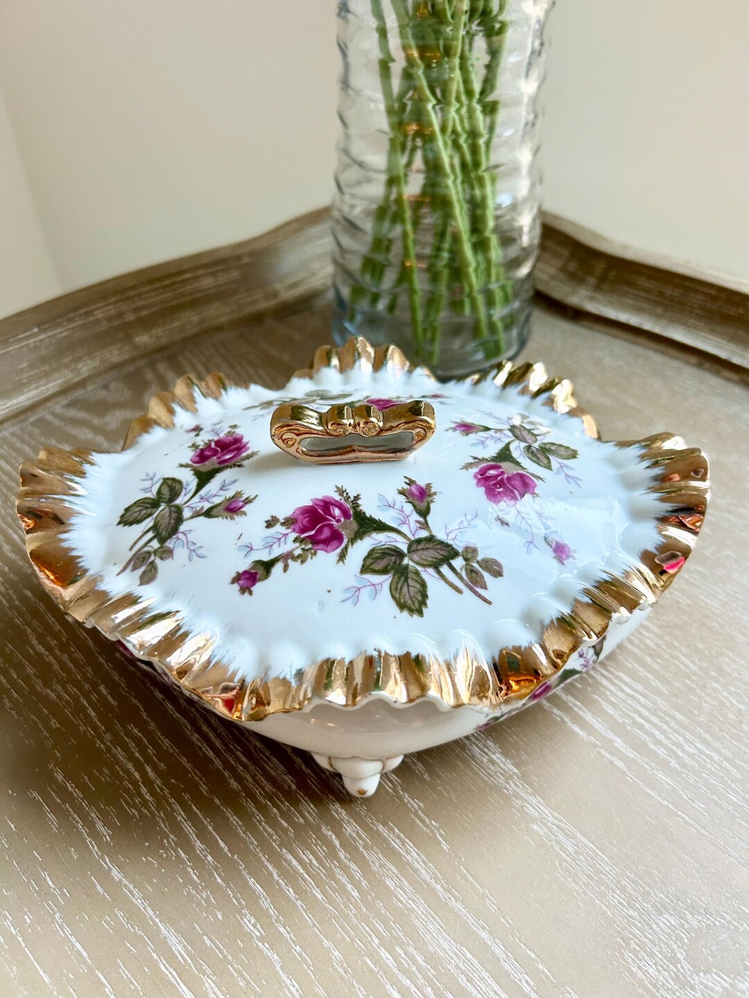 Vintage Betson’s of Japan Mose Rose Trinket Dish - Etsy
