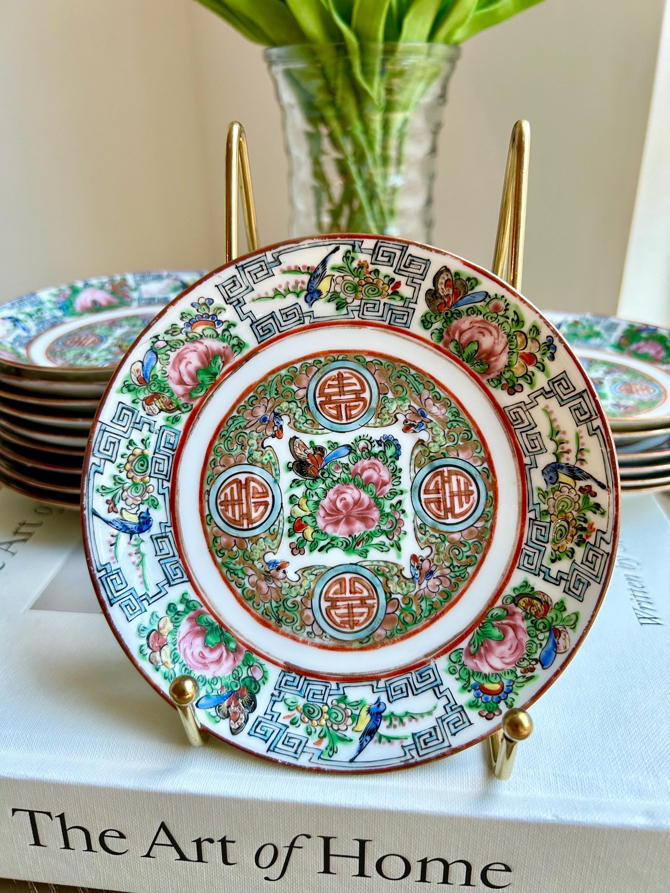 Vintage Rose Medallion Plates - Etsy