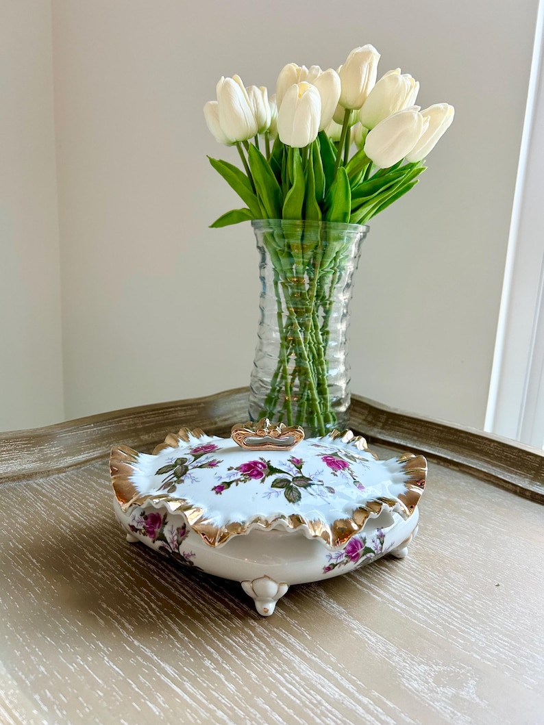 Vintage Betson’s of Japan Mose Rose Trinket Dish - Etsy