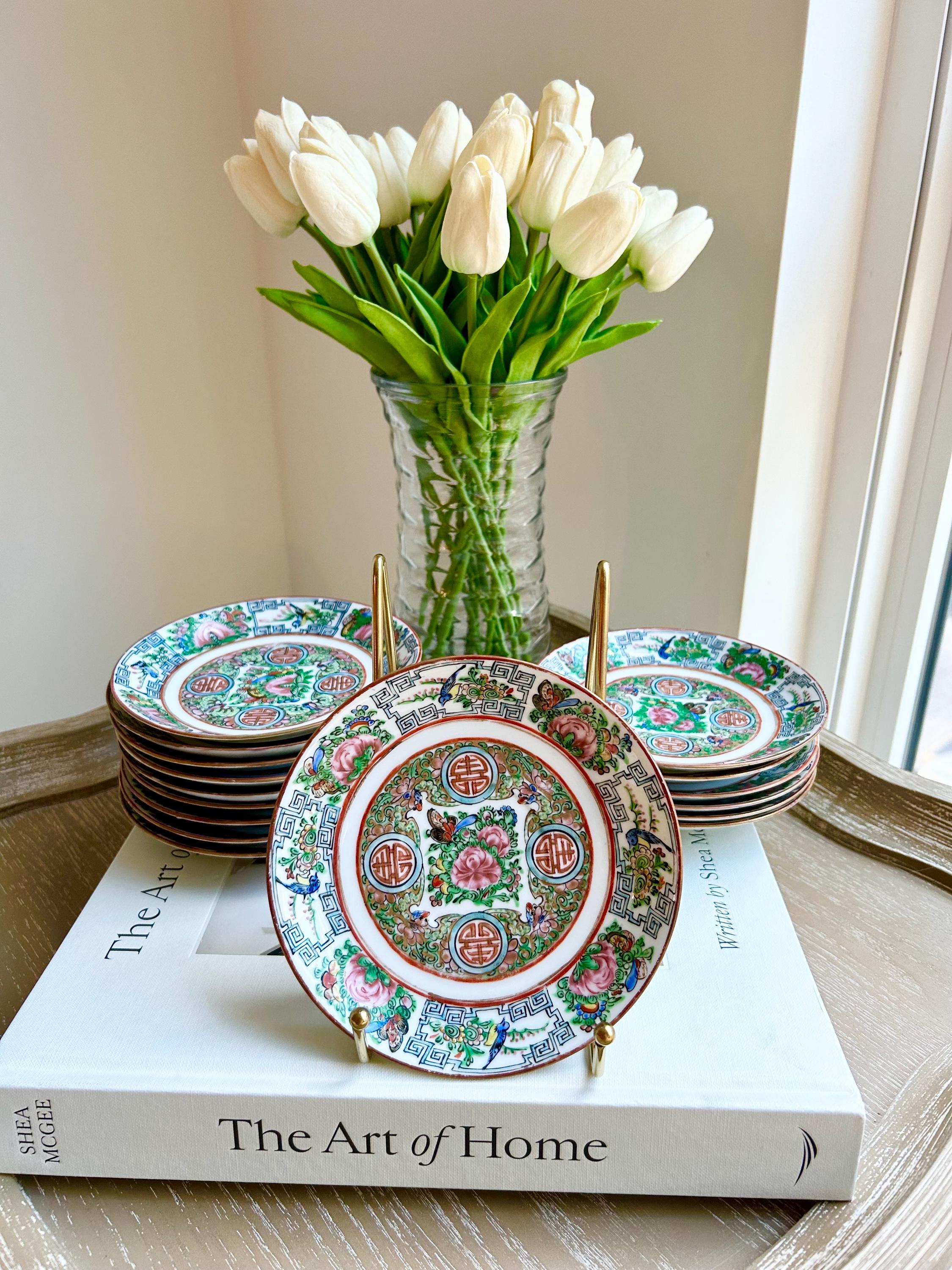 Vintage Rose Medallion Plates - Etsy