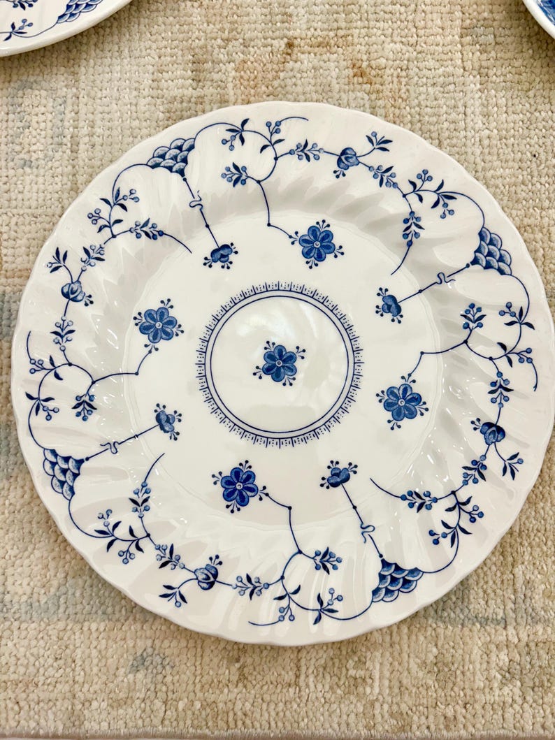 Blue and White Churchill Dinner Plate - Etsy