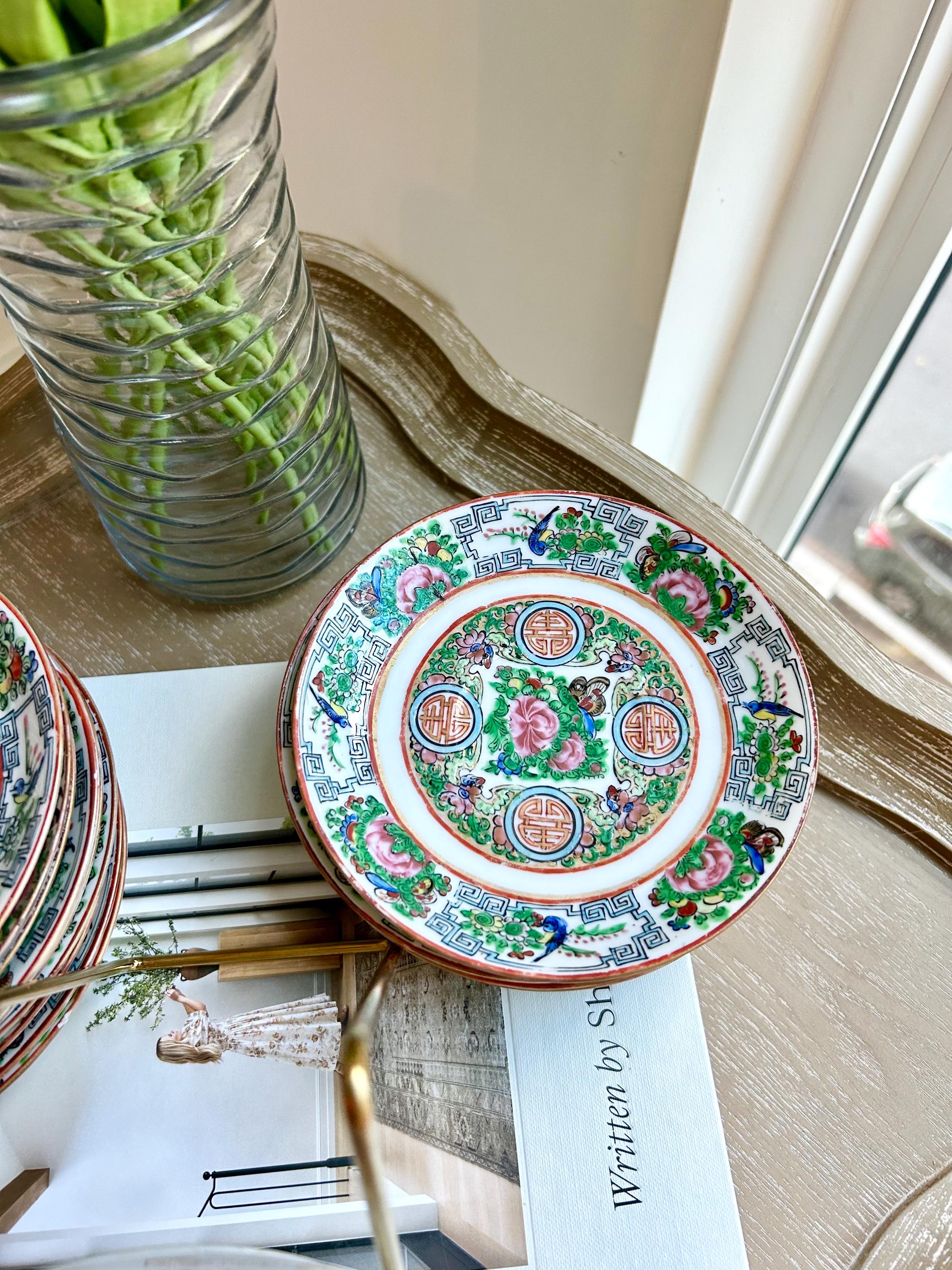 Vintage Rose Medallion Plates - Etsy